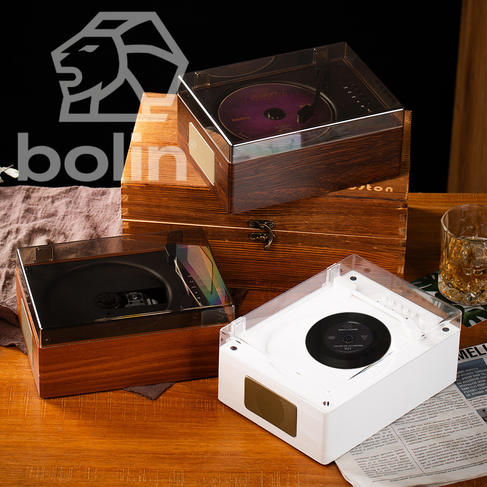 bolin Light Luxury Retro CD player Rechargeable Bluetooth-Compatible 5. ...