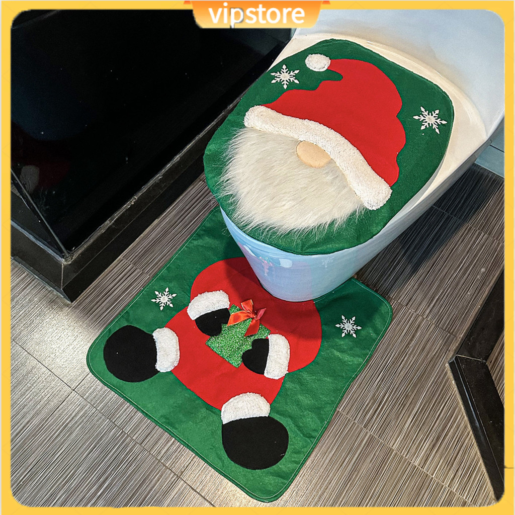(VIP) 3d Santa Bathroom Decor Santa Claus Toilet Rug Festive Santa ...