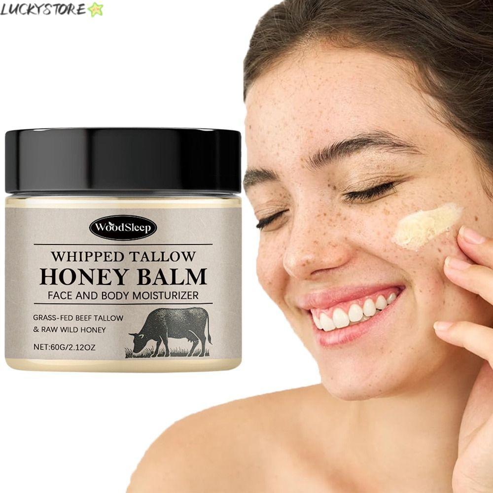 LUCKYSTORE Beef Tallow Balm, Whipped and Grass Fed with Raw Honey ...