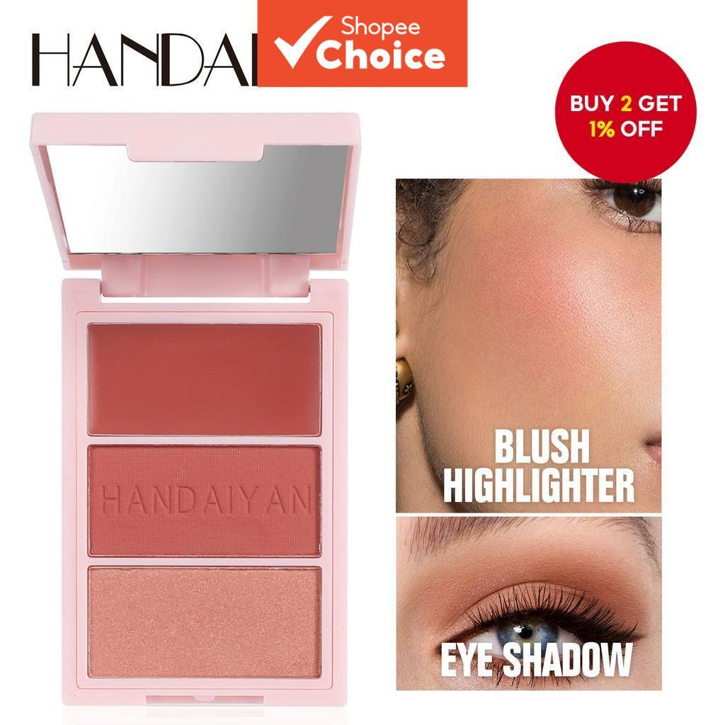 Trendy New Blush Highlighter Contour Palette, Multi-functional Three ...