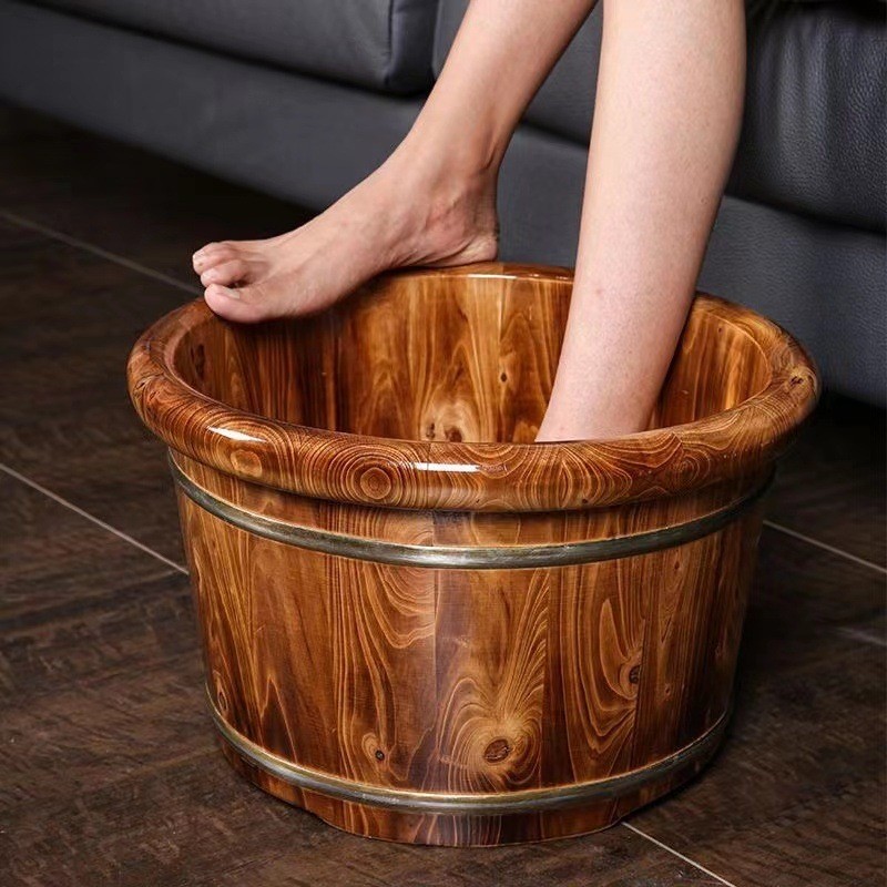 Fragrant Fir Wood Foot Soak Tub Home Use Solid Wood Foot Bath Foot Soak ...