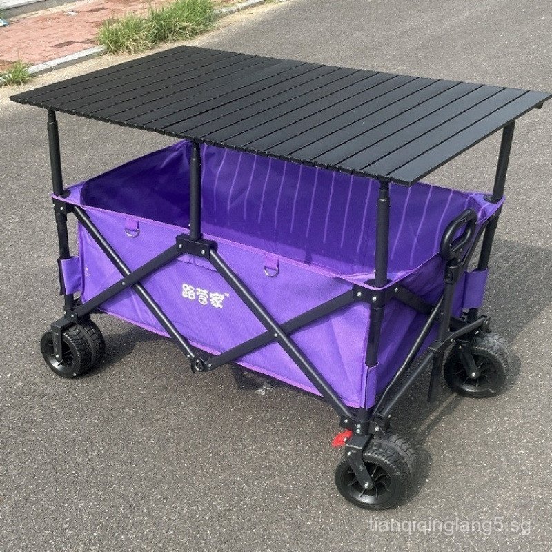 Street Stall Cart Camping Cart Outdoor Folding Handcart Gathering ...
