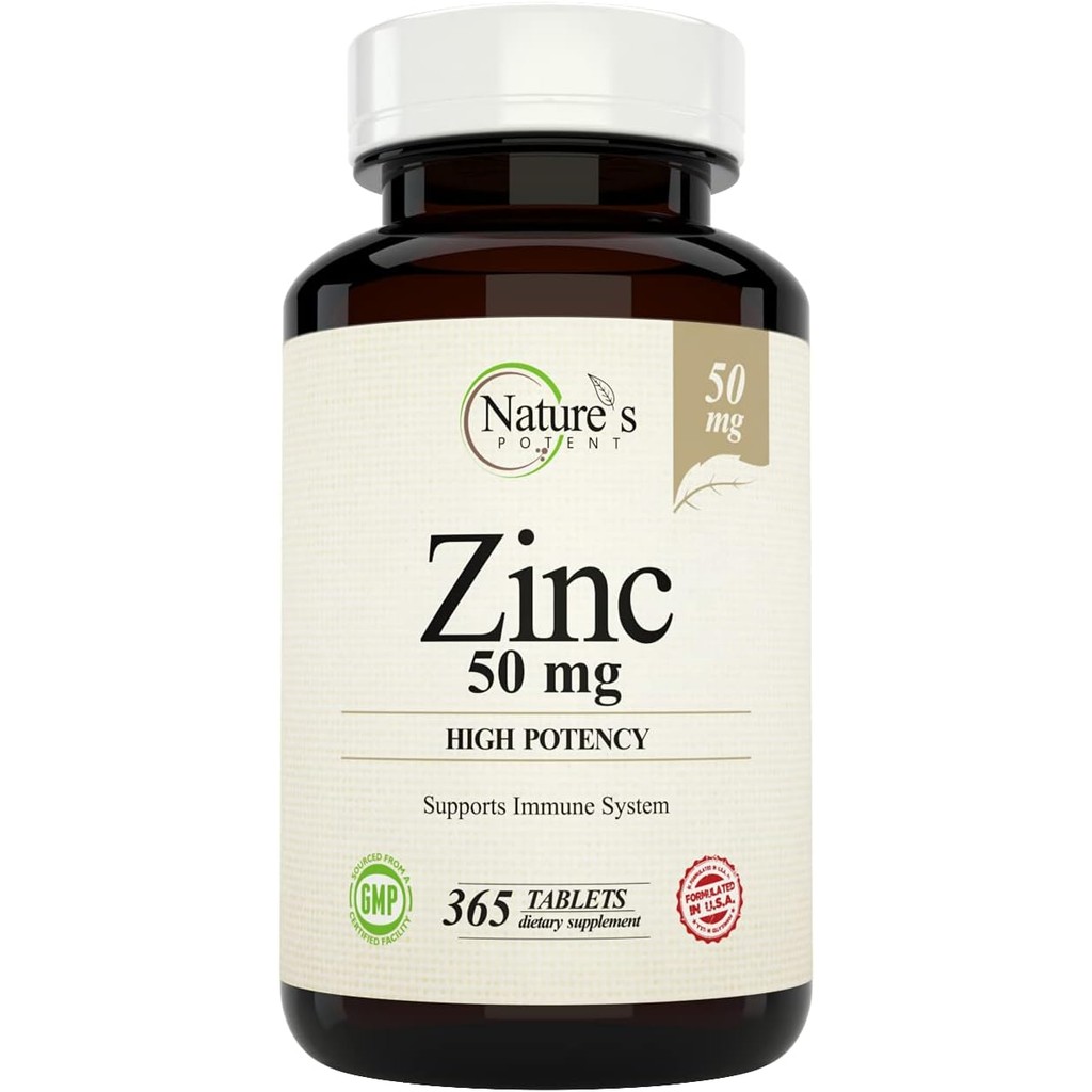 Nature's Potent Zinc 50 mg, Immune Support Supplement - High Potency ...