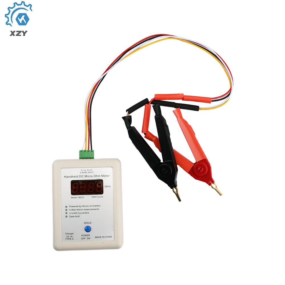 YMC01 Handheld High Precision Milliohm Meter 4-Wires OhmMeter Wireline ...