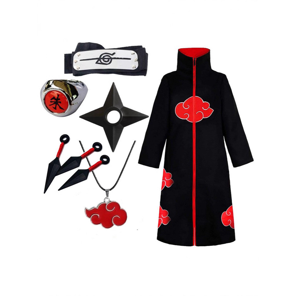 Clothing Akatsuki Organization Uchiha Costume Cross-Border Red Cloud ...