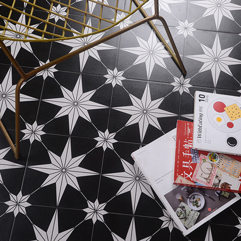 Nordic Black White Geometric Small Tile 300 x 300 Kitchen Room Wall ...
