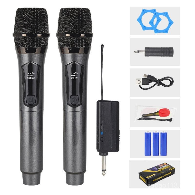 Wireless Microphone Handheld Rechargeable Model One-to-Two Microphone ...