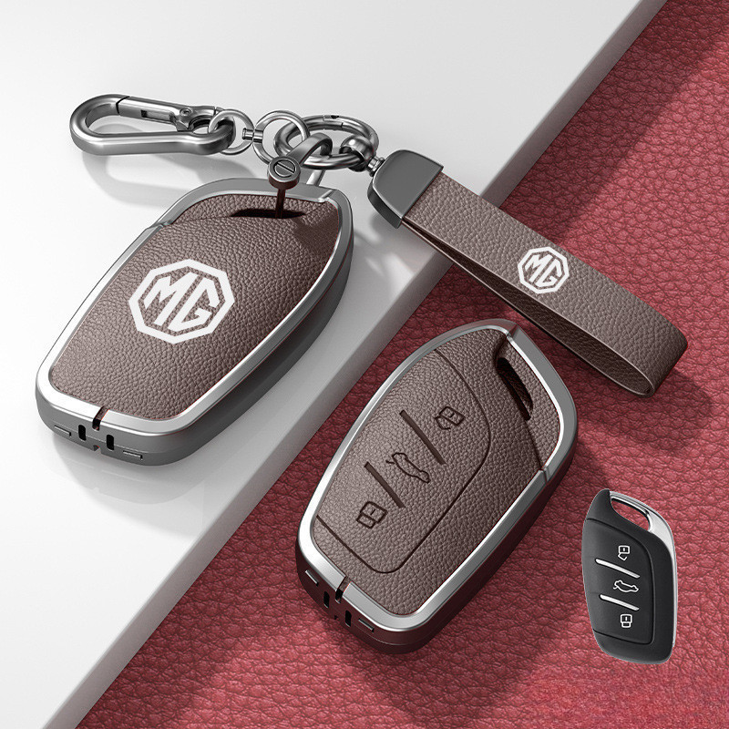 304 Stainless Steel Alloy Leather Car Remote Key Cover Key Protector ...