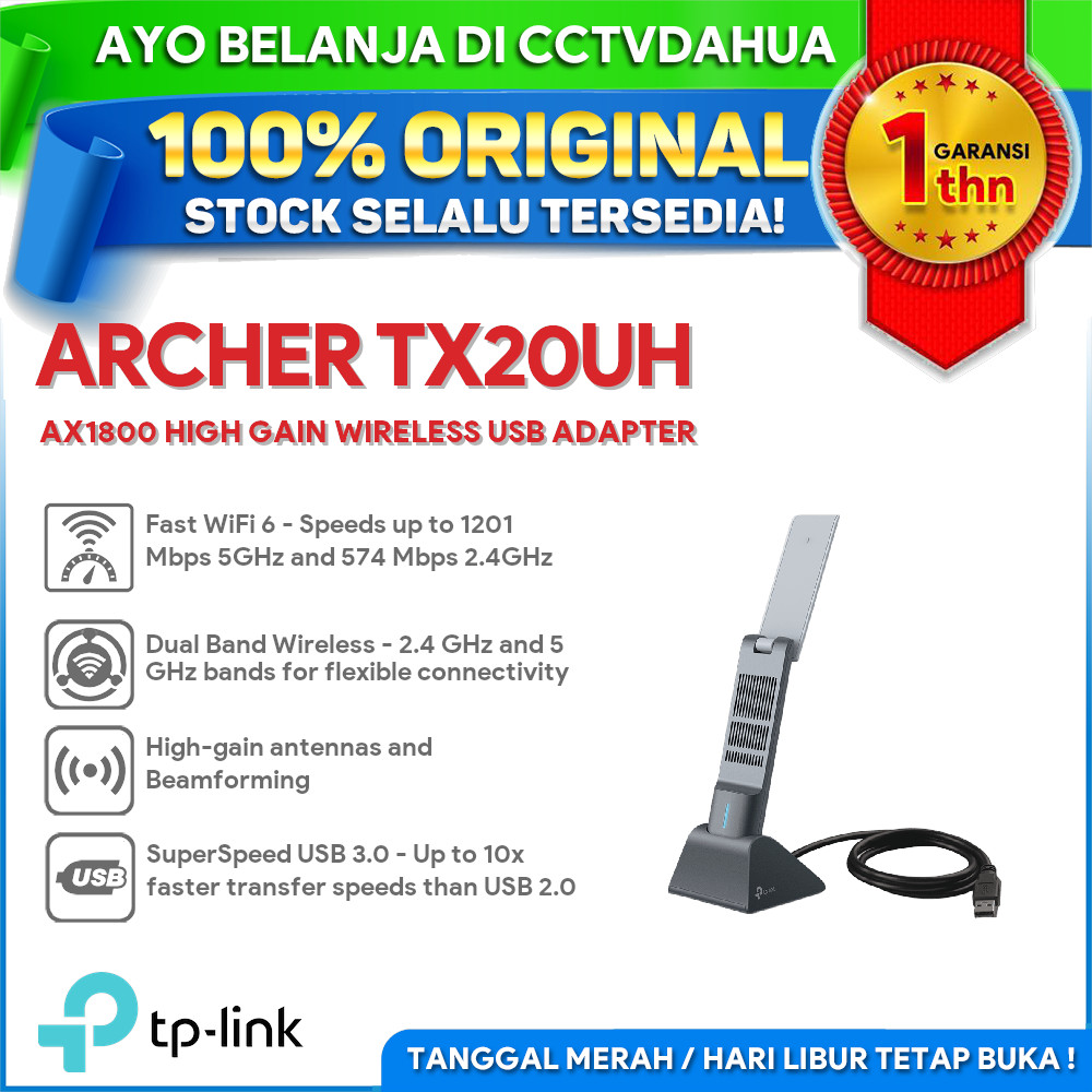 TP-LINK ARCHER TX20UH AX1800 HIGH GAIN WIRELESS USB ADAPTER | Shopee ...
