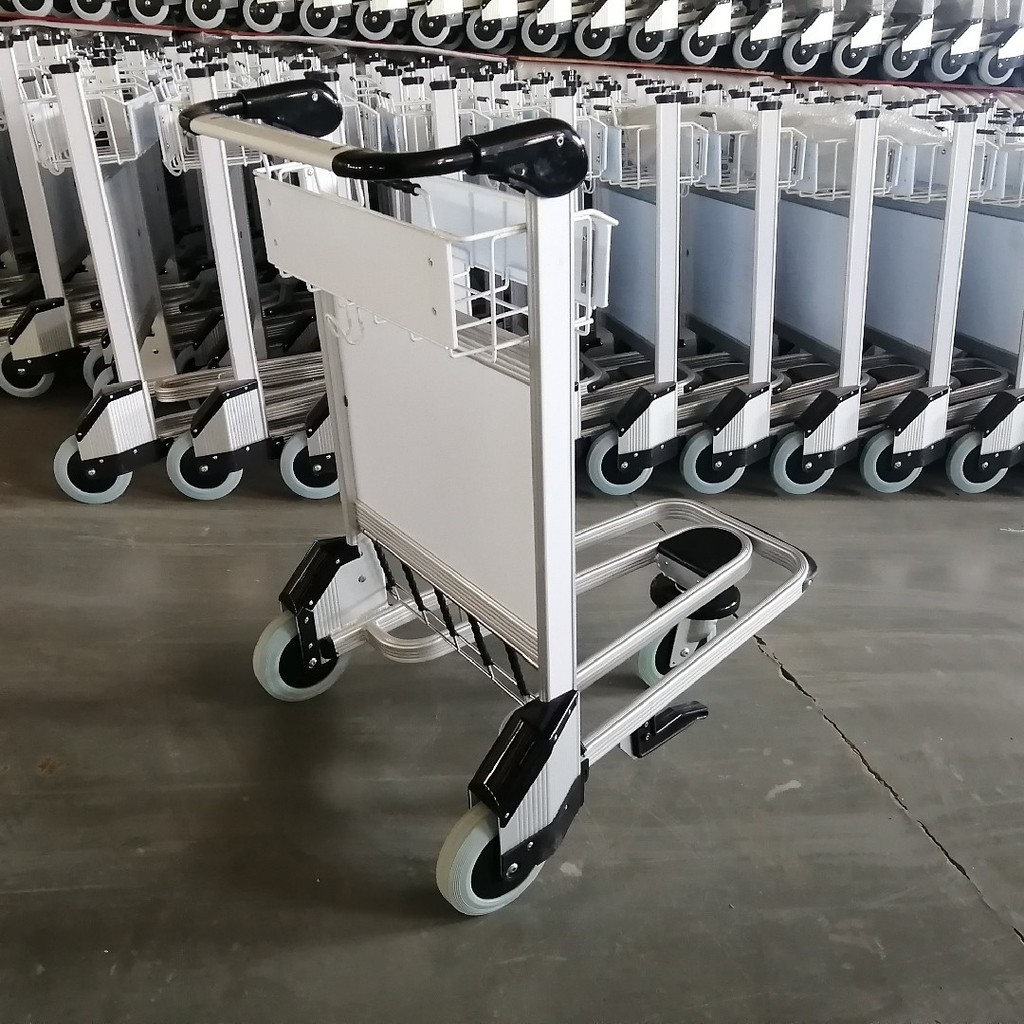 Airport Luggage Trolley Automatic Handbrake Trolley Supermarket ...