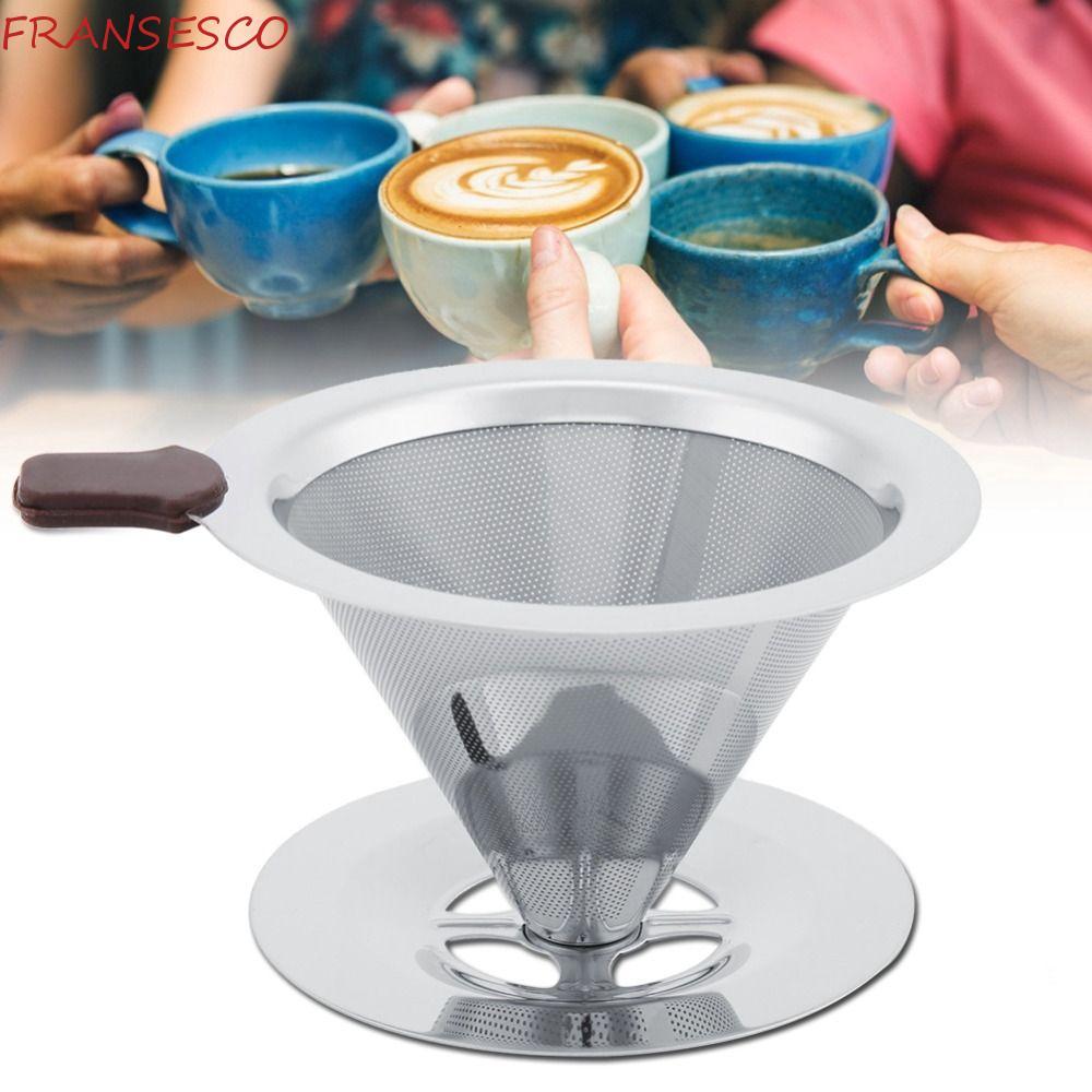 FRANCESCO Reusable Coffee Filter, 800 Mesh Filter Paper Free Stainless ...