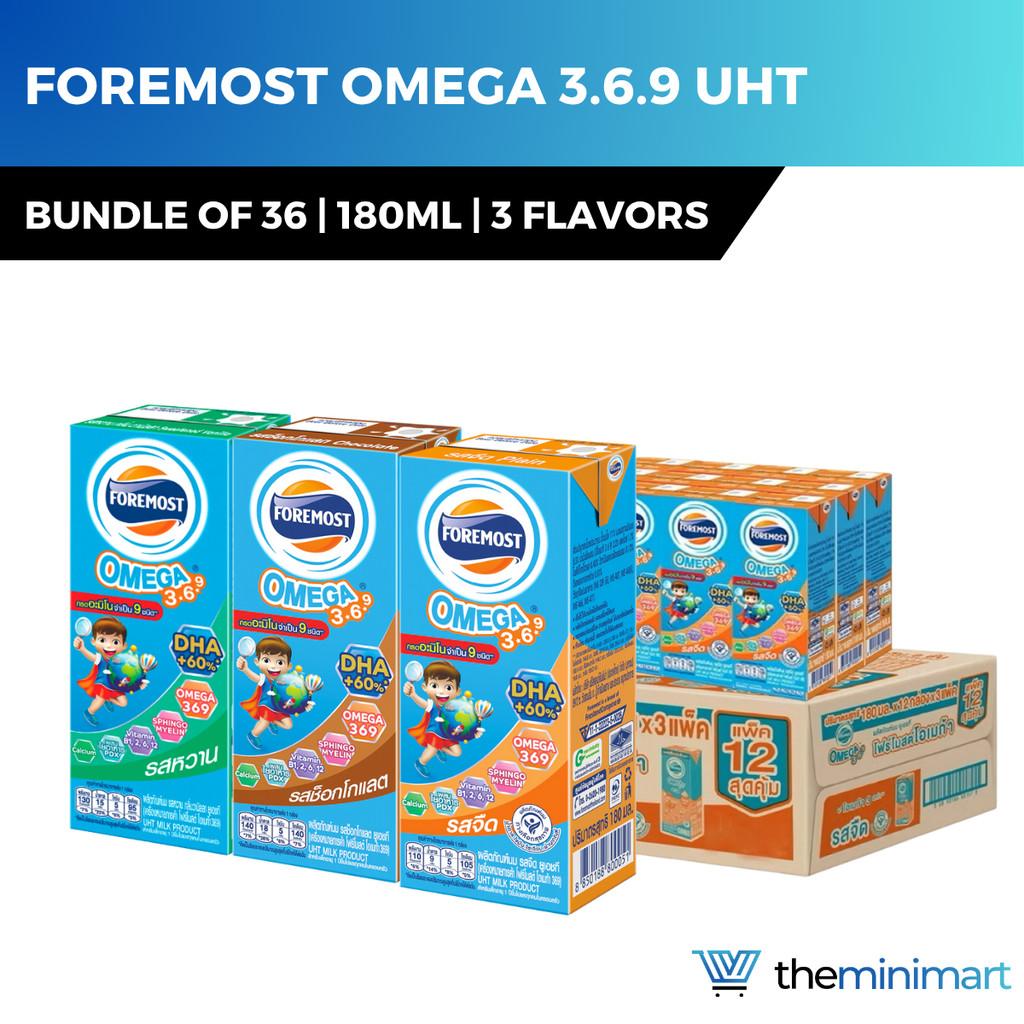 [Bundle of 36] Foremost Omega 3.6.9 UHT Chocolate, Unsweetened, Sweet ...