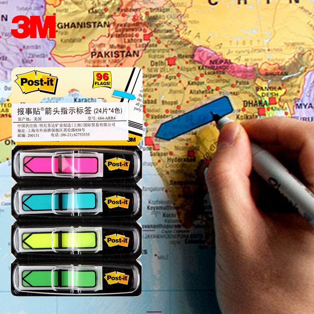 3M Newspaper Sticker Removable 684 Arrow Indicator Label Pastel ...