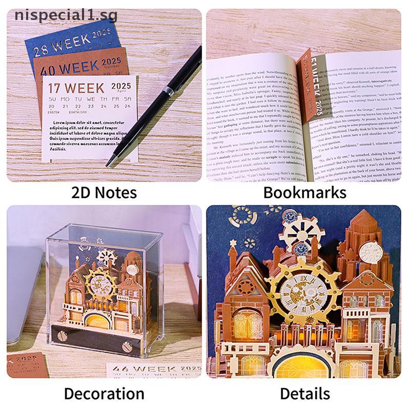 [nsp] Time Piece Calendar 2026 Desk Calendar With LED Light 3D Tear ...