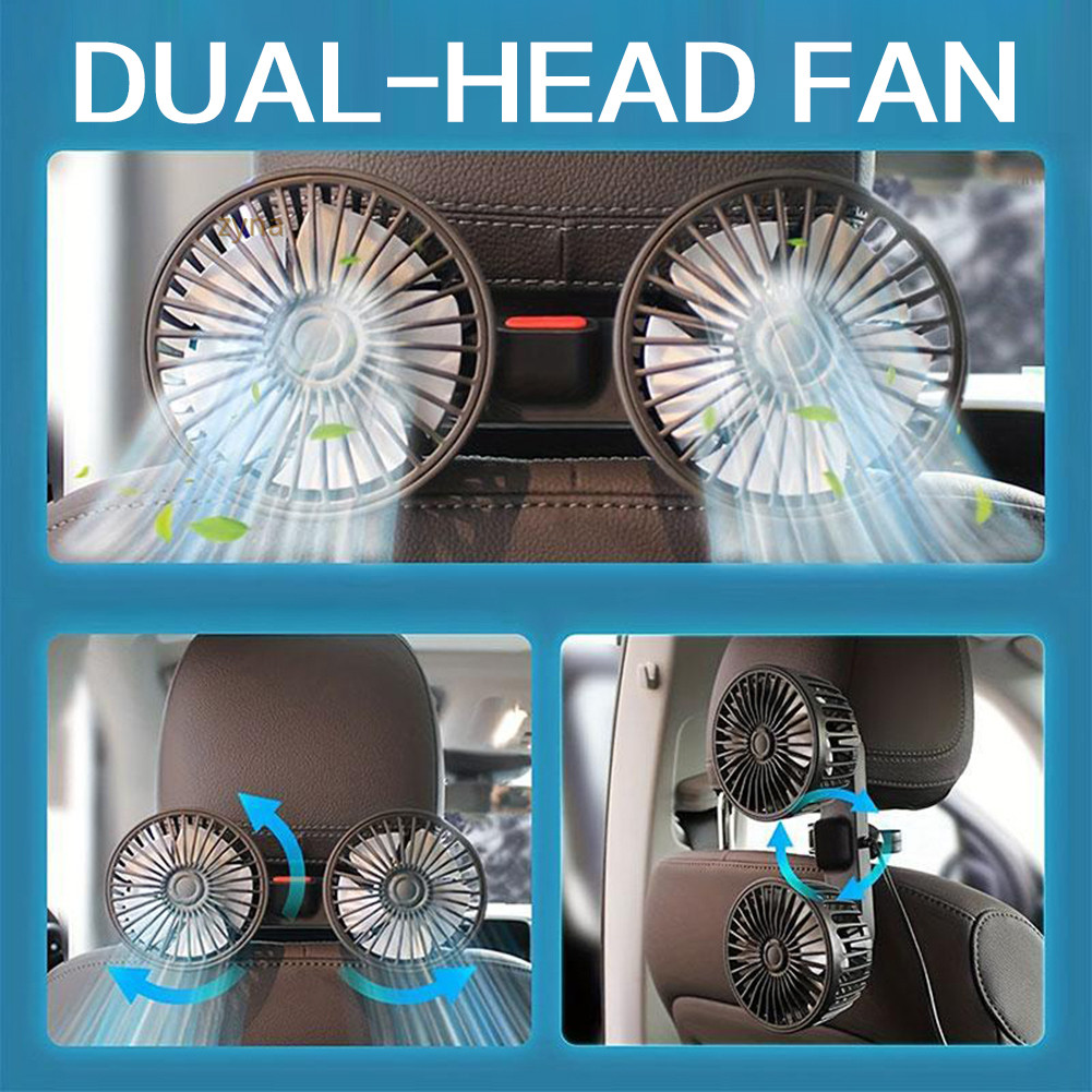 Portable Rear Circulation Fan For Cars Easy Clip-On Install Universal ...