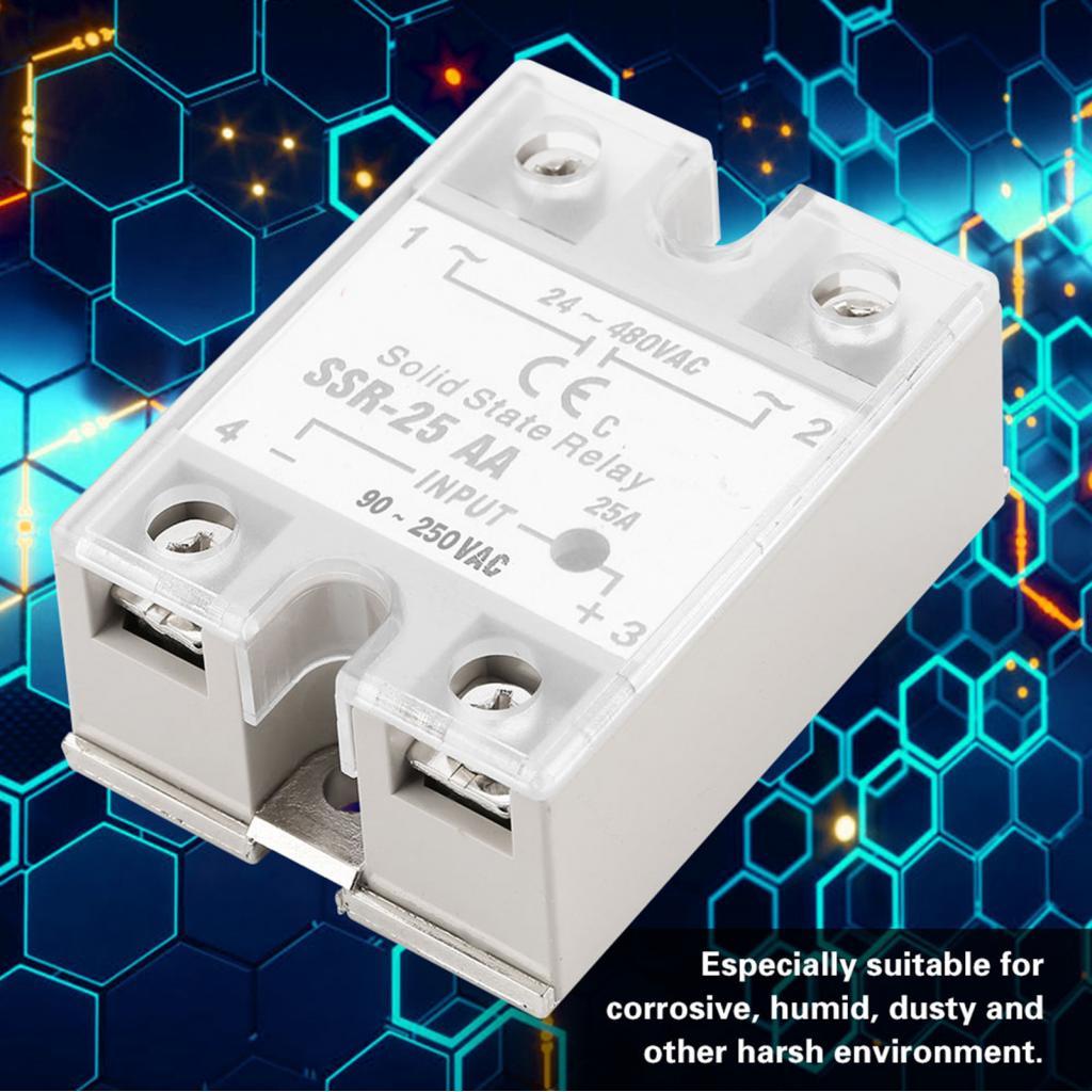 Emily-SG SSR25 AA 25A Solid State Relay Module SSR ACAC Input 80250V AC ...