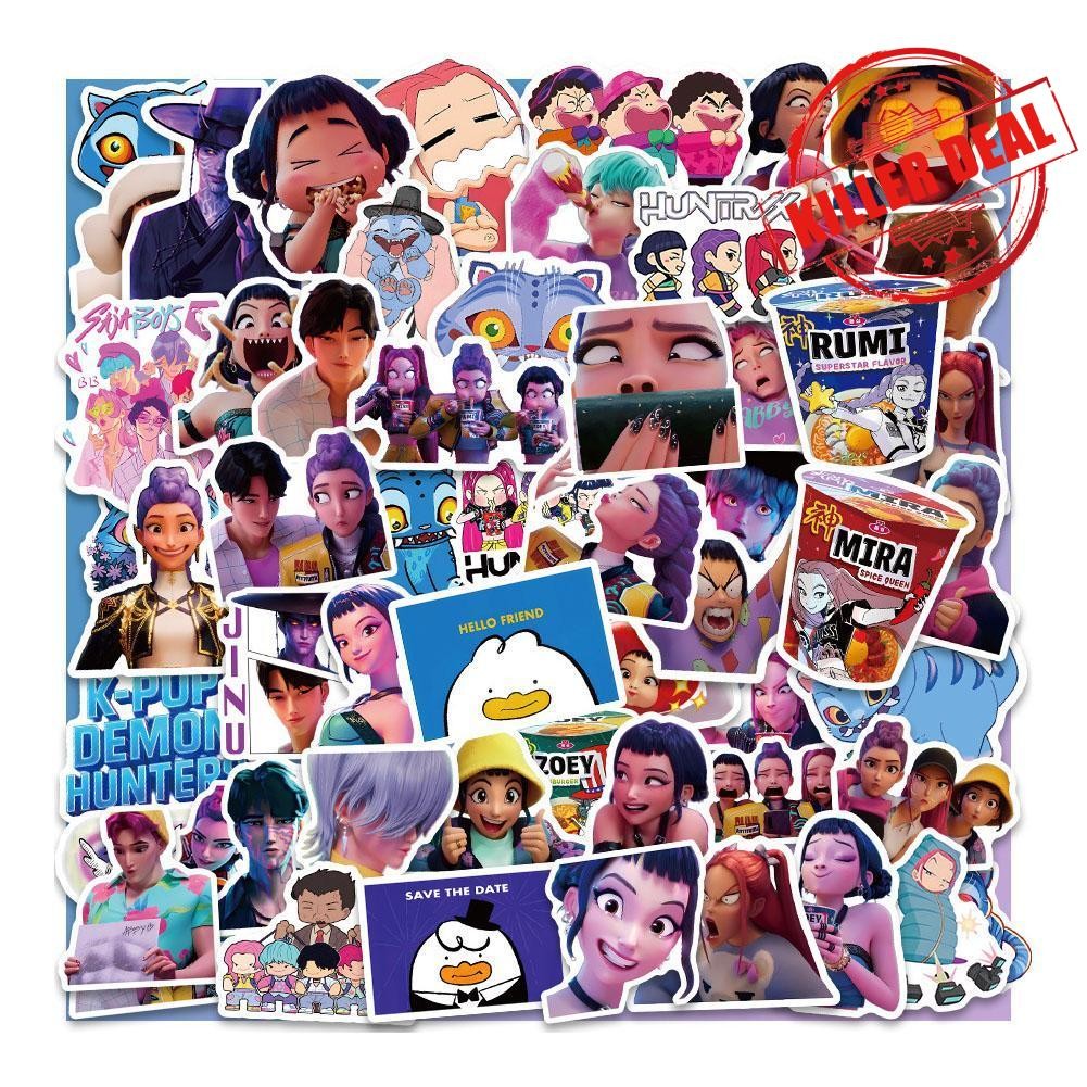 K-pop Demon Hunters Stickers Waterproof Vinyl Decals Rumi Zoey Stickers ...