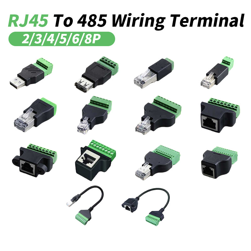 RJ45 to 485 Terminal Block 2/3/4/5/6/8Pin to rj45 Plug Joint RJ50 ...