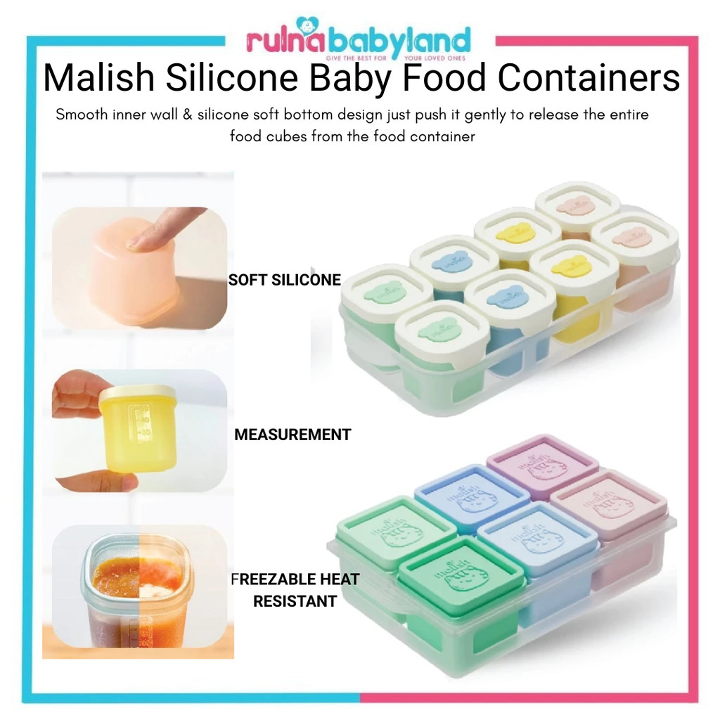 MALISH SILICONE BABY FOOD CONTAINER WITH STABLE TRAY 50ML | Shopee ...