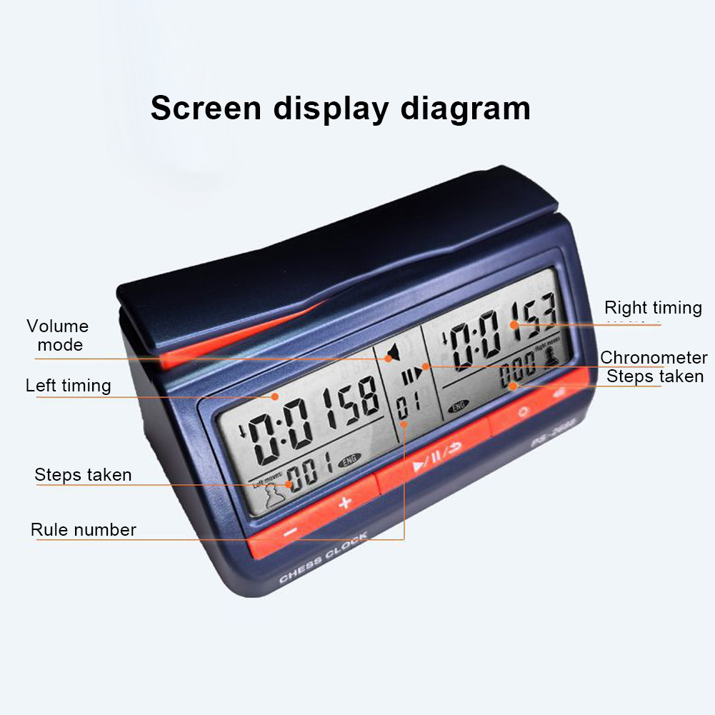 Chess Digital Timer USB Charging Chess Games Timer with Delayed ...