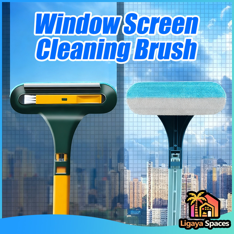 Window Screen Cleaner Brush with Long Handle Double Side Household ...