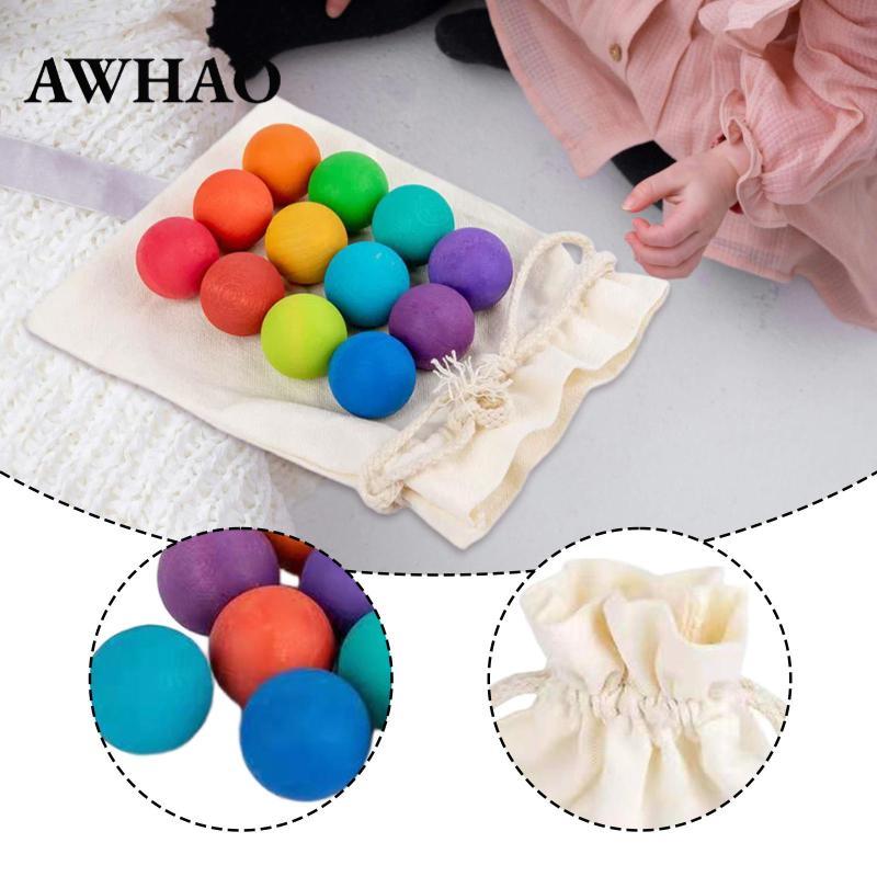 [perfeclan3rc] Rainbow Wooden Balls Sorting Educational for Kids ...