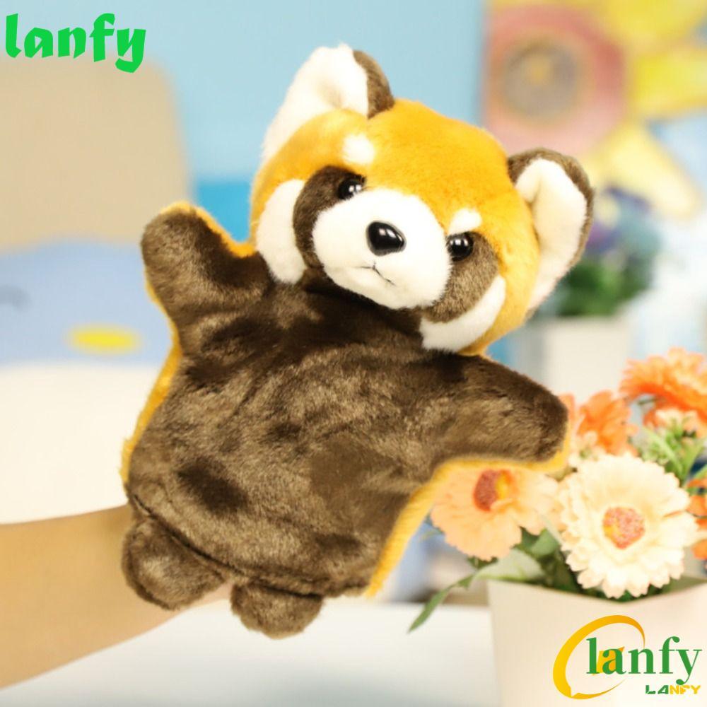 LANFY Animal Hand Puppet, Plush Stuffed Finger Puppet Red Panda Hand ...