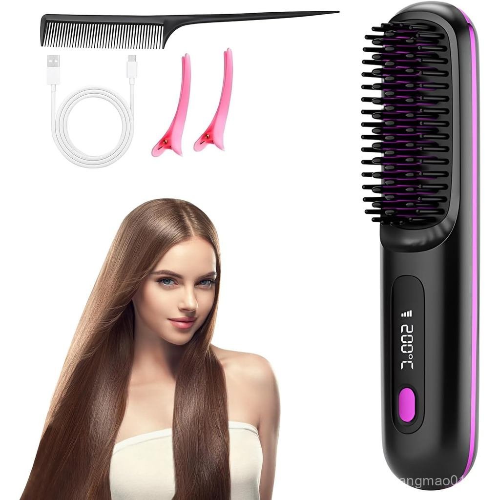 Numoya Go Brush Pro 2025 New Portable Straightener Brush Cordless ...
