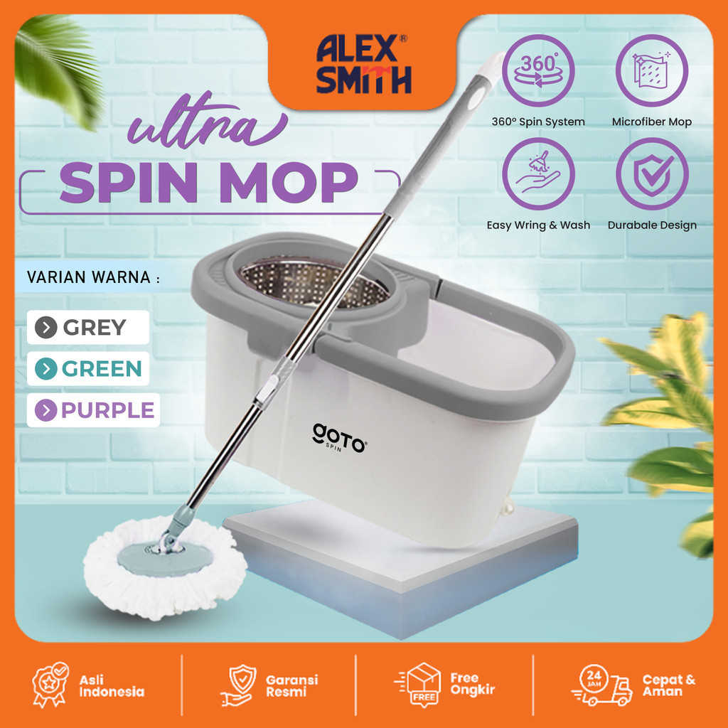 Goto Spin Mop Spin Floor Mop Super Mop 2 in 1 Floor Cleaner | Shopee ...