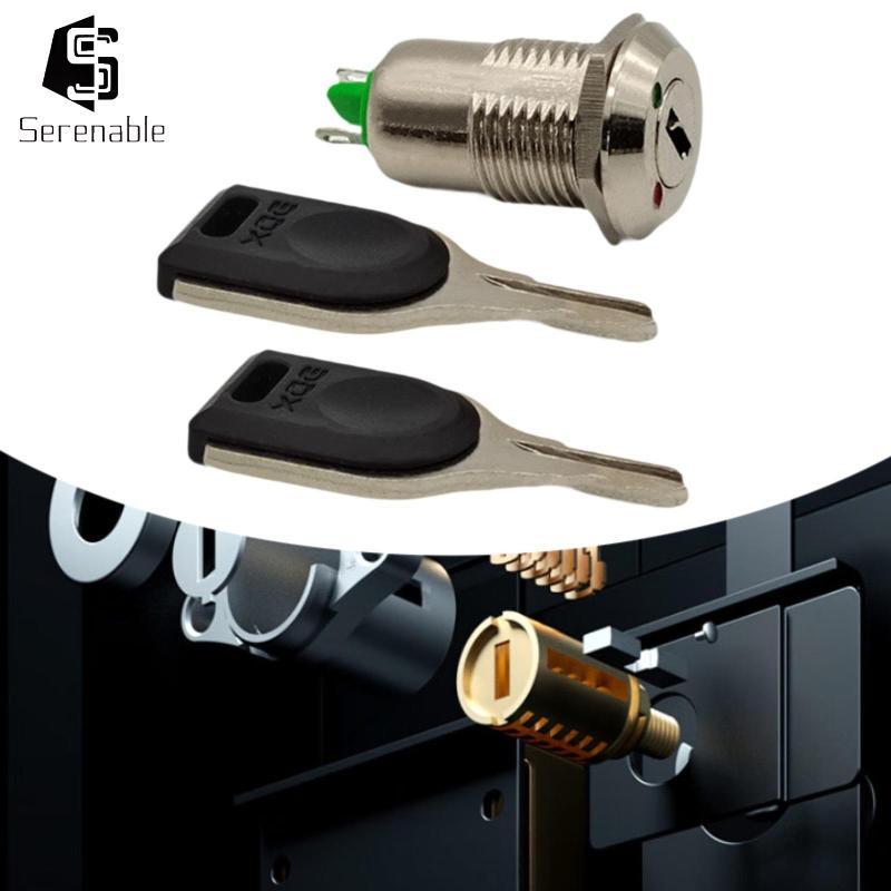 [Serenable] Electronic Key Switch Metal Key Lock Push Button Switch Two ...