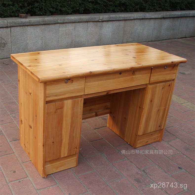 Office Desk Solid Wood Fir Computer Desk Office Desk Leisure Single ...