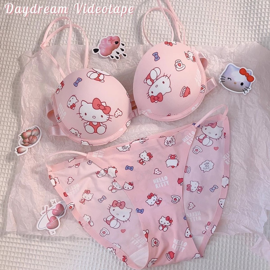 Hello Kitty Lingerie Set - Soft Cartoon Student Style | Shopee Singapore