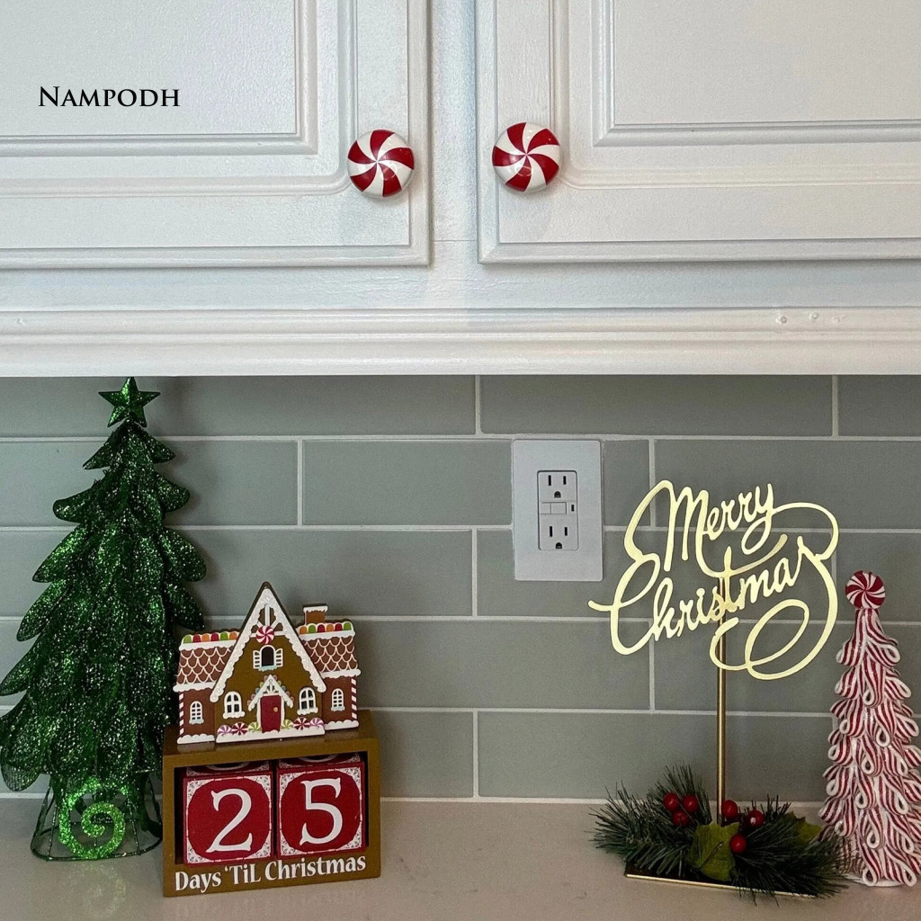 roeaceh Square Knob Cover Knob Cover Design Festive Red and White ...