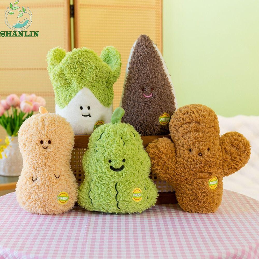 SHANLIN Fruit&Vegetable Plush Toy, Garlic Smile Face Vegetable Plush ...