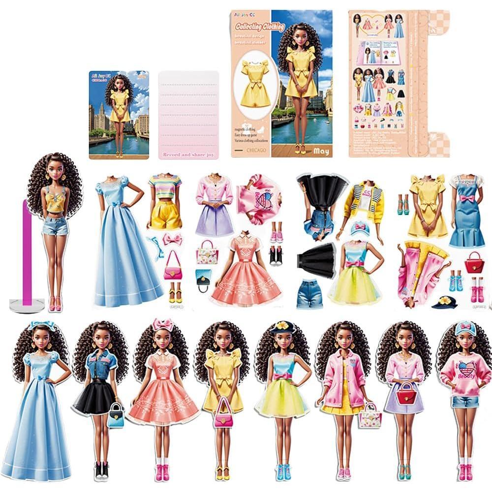 Magnetic Dress Up Dolls for Girls, 2025 New Paper Dolls with Magnetic ...