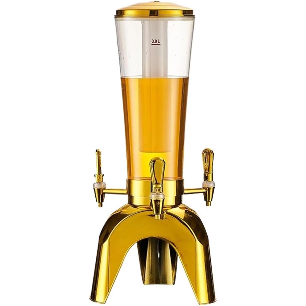 Beer Dispenser 3L100oz Drink Tower Dispenser with Ice Tube and LED ...