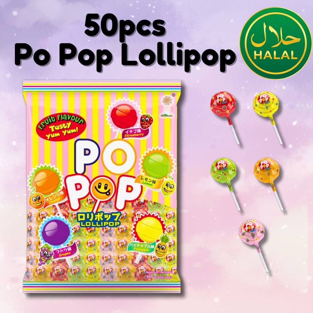 50pcs SUGALAVA PO POP Lollipop – HALAL Fruity Candy / Tasty Yum Yum ...