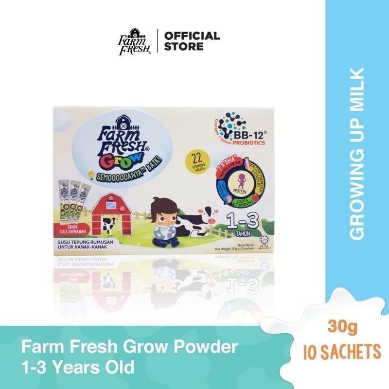 FARM FRESH Grow Growing Up Milk Formula Sachets (10x30g) | Shopee Singapore