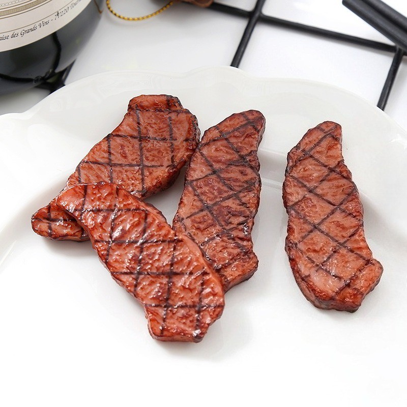 Artificial Mini Fake Steak Models Realistic Barbecue Beaf Meat Props ...