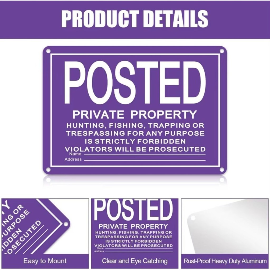 2D Highly Visible Reflective Metal No Trespassing Signs for Private ...