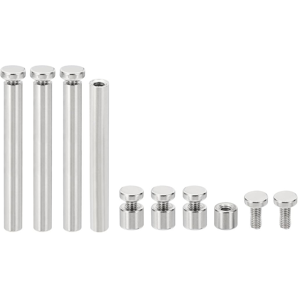PATIKIL 1/4 x 2 inch Sign Standoff Screws, 4 Set Stainless Steel Wall ...