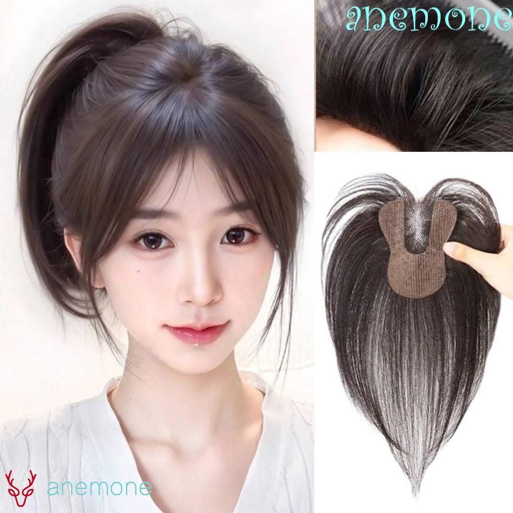 ANEMONE Hair Seam Sticker Wig, Synthetic Fluffy Top of The Head ...