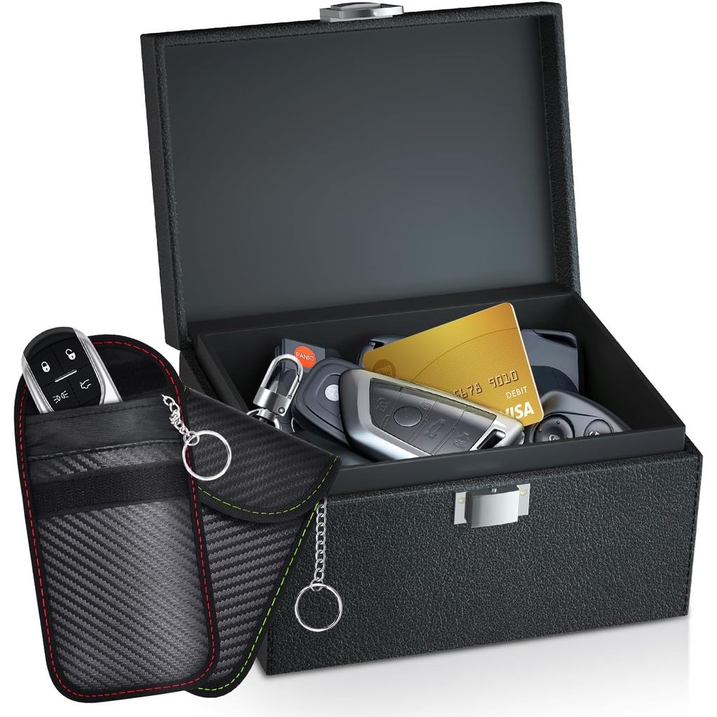 Faraday Key Fob Protector, Faraday Box for Car Keys with 2 PACK Faraday ...