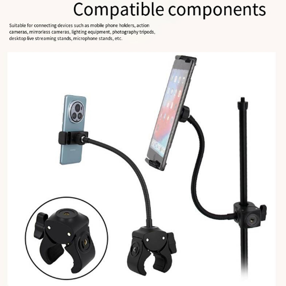 New Model Round Tube Universal Live Streaming Phone Clamp Floor Stand ...