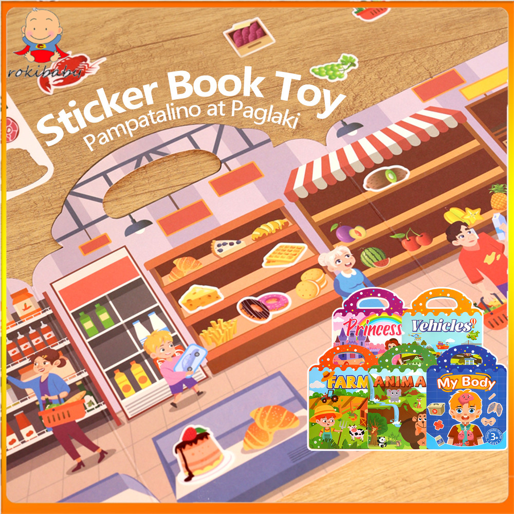 Rokibaby Quiet Book Bubble Stickers Book Early education Buku Sticker ...