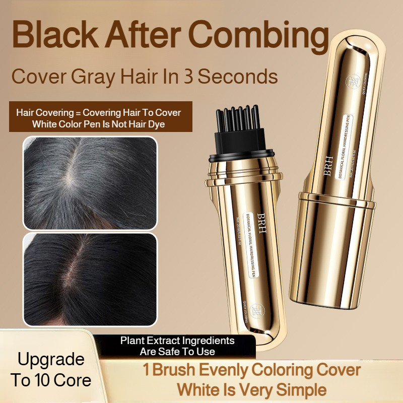🔥现货🔥Hair Dye Sticks with comb/Disposable Hair Dye Pen/Black Hair Pen ...