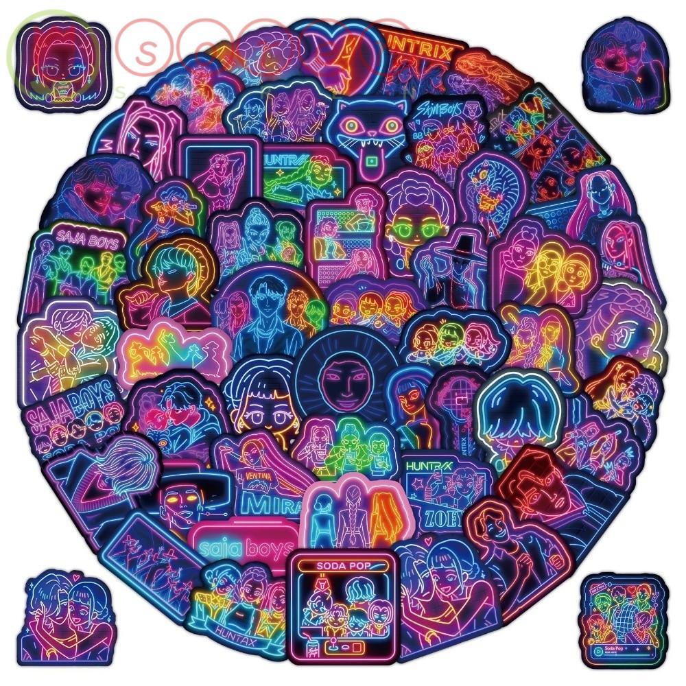SOREN 50pcs KPop Demon Hunters Stickers, Huntrix Saja Boys Anime Neon ...