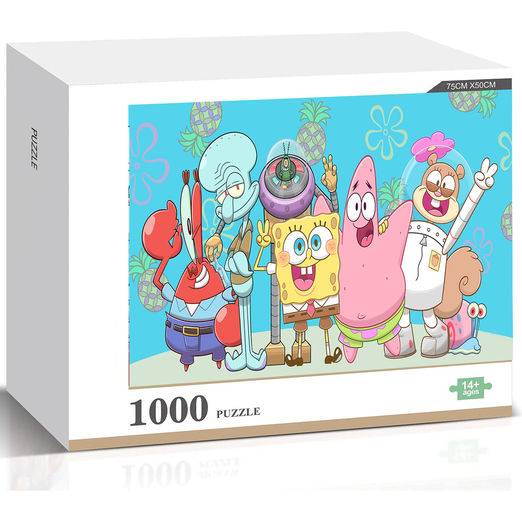 SpongeBob SquarePants 1000 Pcs Wooden Jigsaw Puzzle Colorful for Kids ...