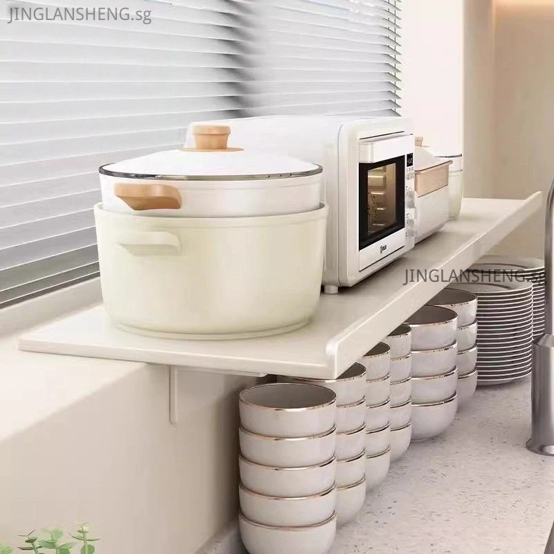 Magnetic Window Sill Extender Shelf - No Drill Expandable Metal Storage ...