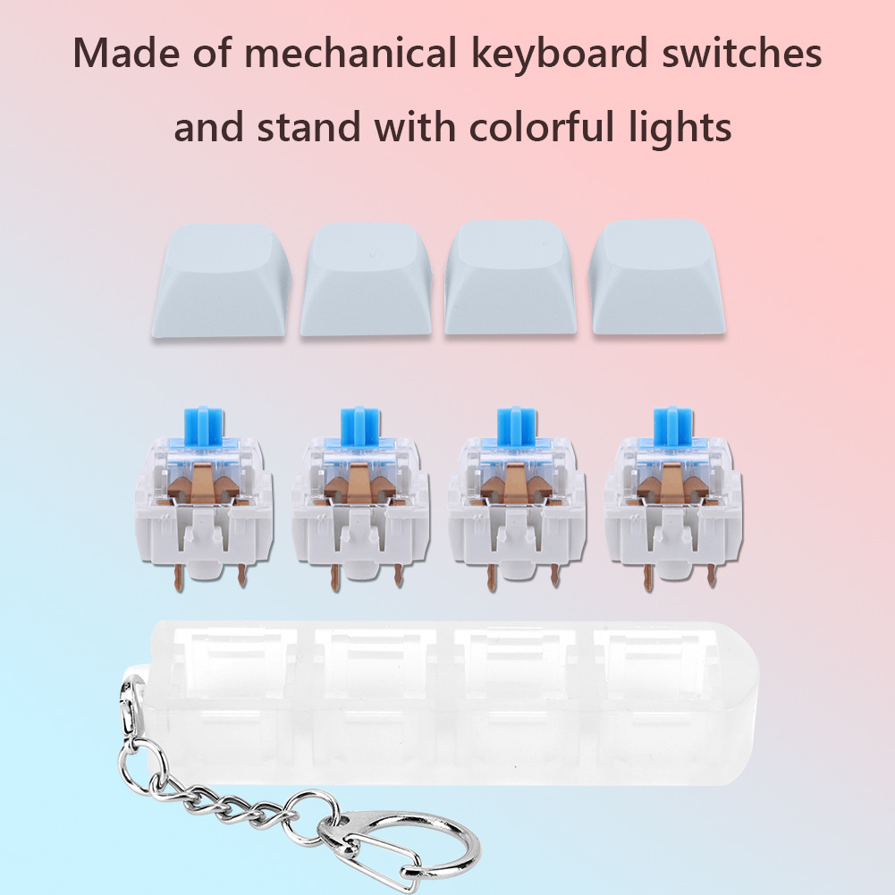 【Hot】Keyboard Key Toy 4 Keys Mechanical Key Toy DIY Fidget Button ...